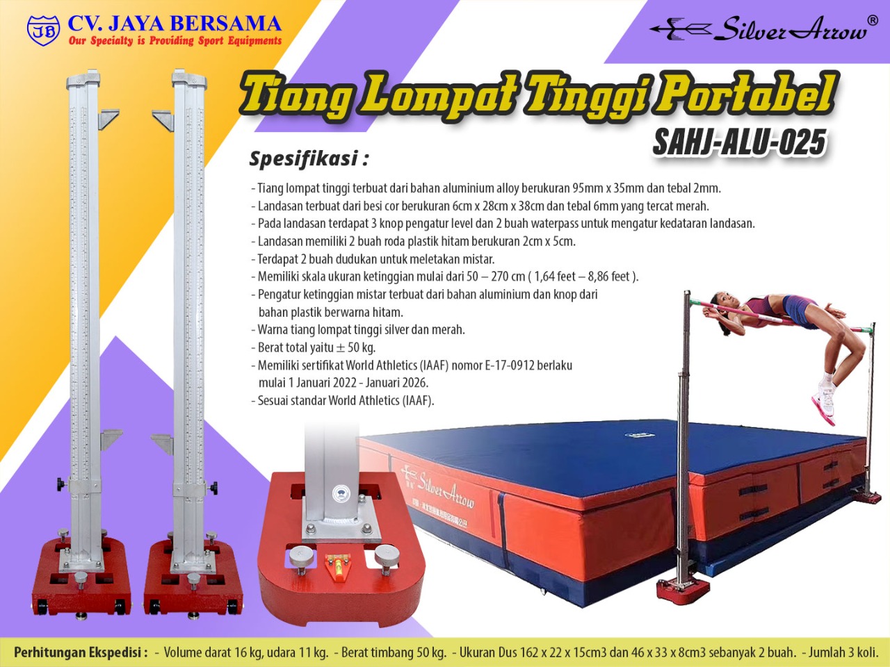 Tiang Lompat Tinggi SAHJ-ALU-025 - Distributor Olahraga